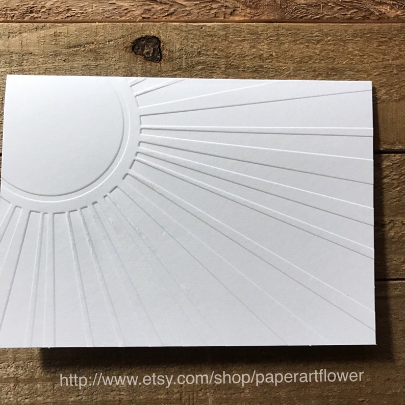 Sunshine Card Sun Rays Cards White Embossed Cards - Etsy