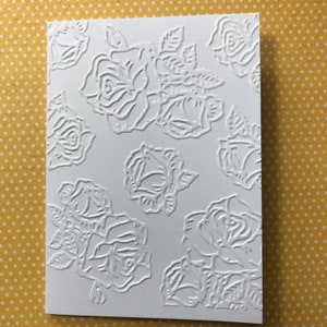 Roses Cards, White Embossed Note Cards, Stationery Set, Greeting Cards ...
