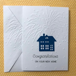 Congratulation on the New House Card, Fireworks Card Set, White ...