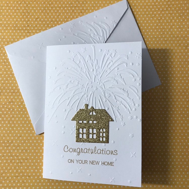 Congratulation on the New House Card, Fireworks Card Set, White ...