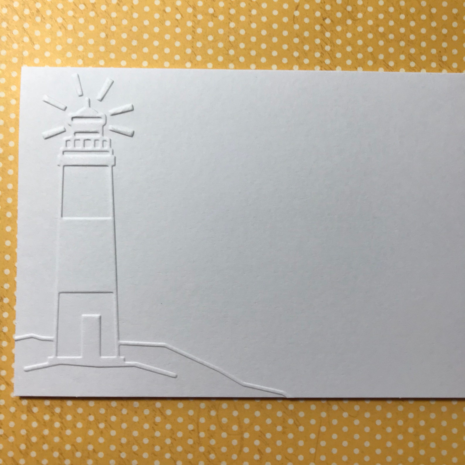 Lighthouse Cards White Embossed Note Card Set Nautical Card - Etsy