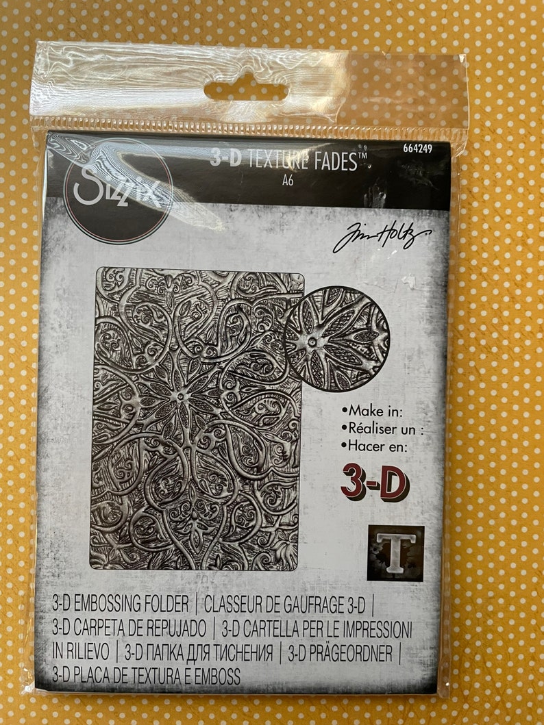 Sizzix 3-D Texture Fades Embossing Folder Engraved by Tim - Etsy