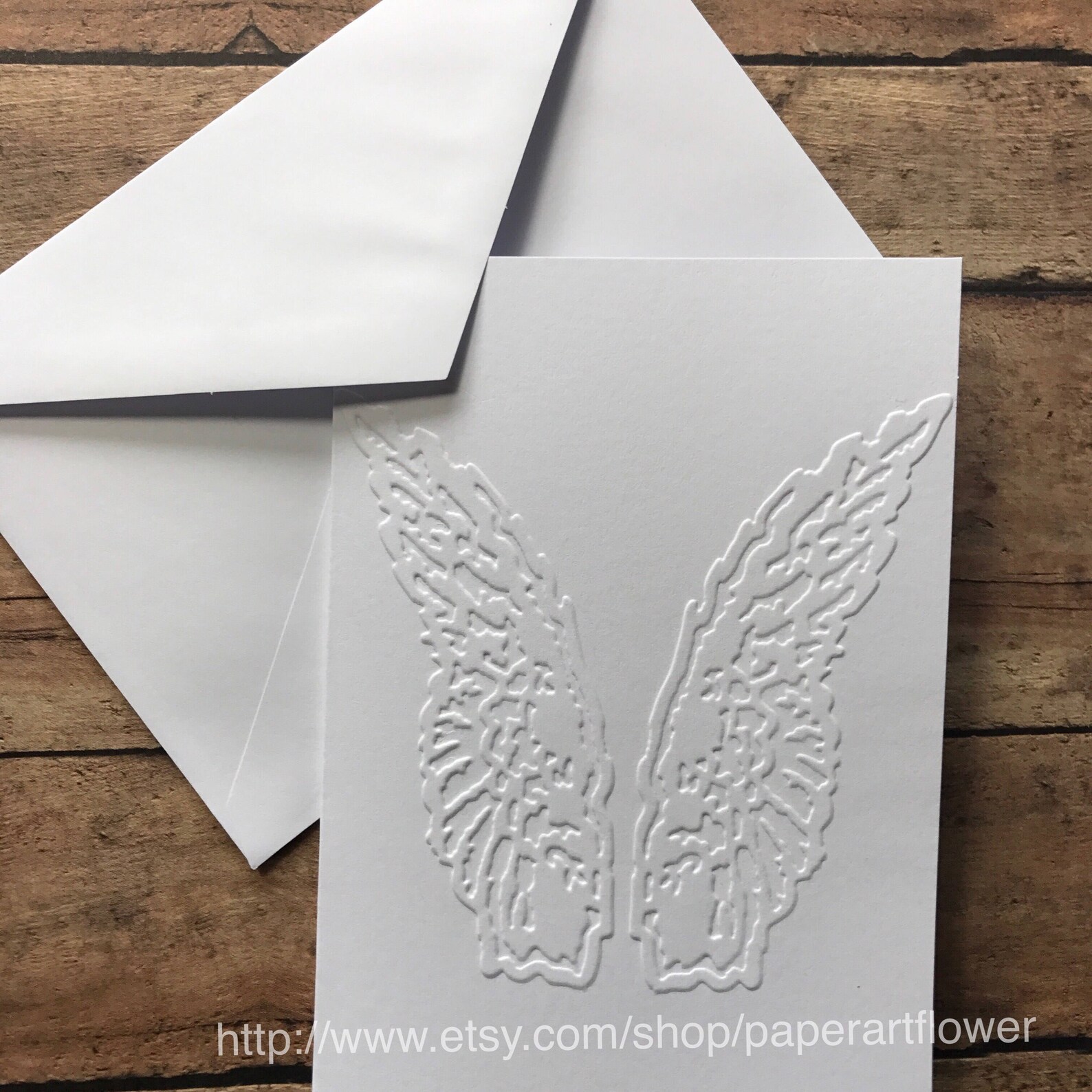 Angel Wings Card Set White Embossed Cards Stationery Set - Etsy
