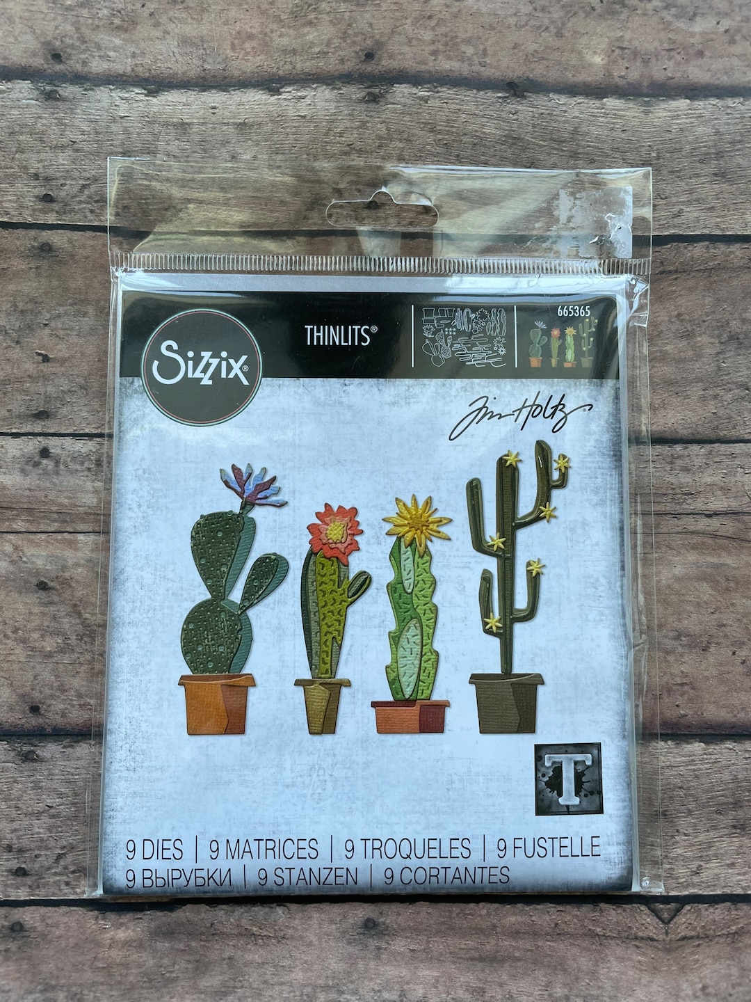 Sizzix Thinlits Die Set 9PK - Funky Cactus by Tim Holtz #665365 Designed By: Tim Holtz, Card ...