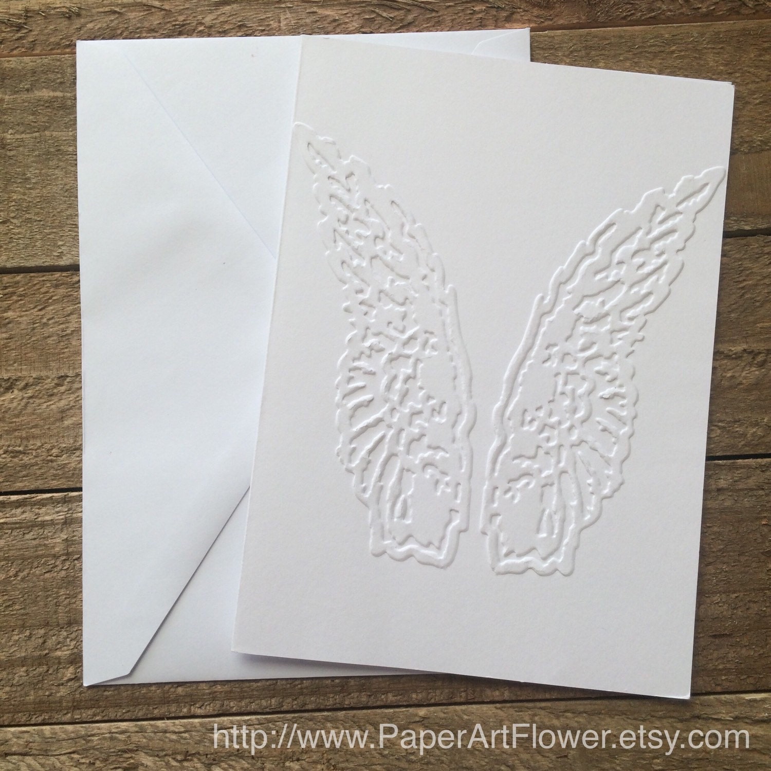 Angel Wings Card Set White Embossed Cards Stationery Set | Etsy