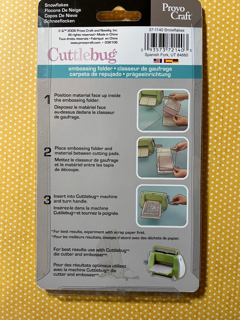 Cuttlebug Snowflakes Embossing Folder Retired Provo Craft - Etsy