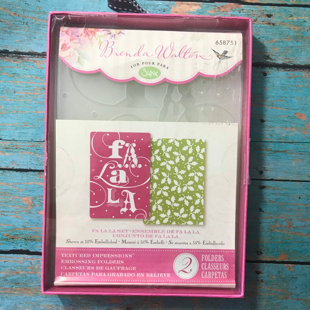 Christmas Embossing Folder Holly and Falala Sizzix Textured Impressions ...