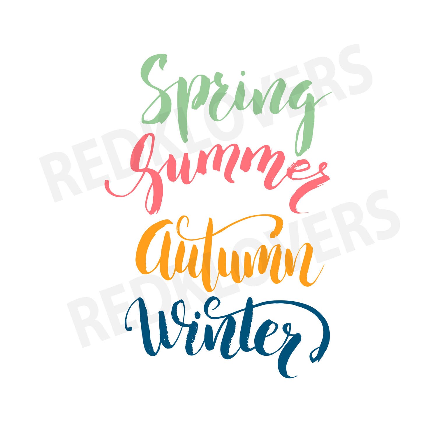 SVG DXF Spring Summer Autumn Winter Font Script - Etsy