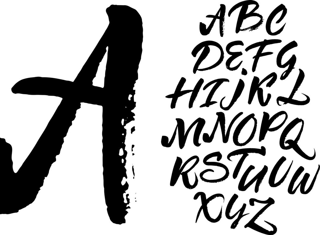 SVG Silhouette DXF Font Script Calligraphy Chalkboard Handwritten ...