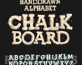 SVG Silhouette DXF Chalkboard Vector Alphabet for Screen | Etsy