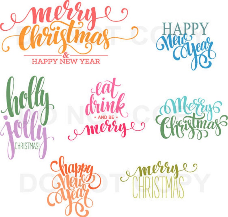 Dxf Svg Merry Christmas Happy New Year Font Swirl Script SVG DXF ...