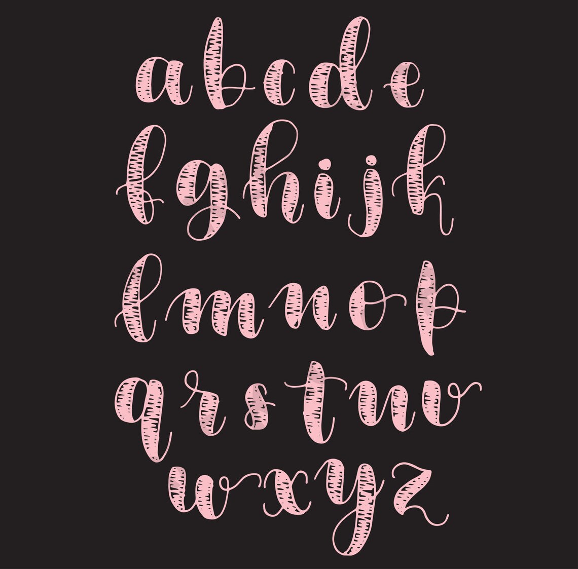 SVG DXF Font Script Calligraphy Handdrawn Scribble Chalkboard Vector ...