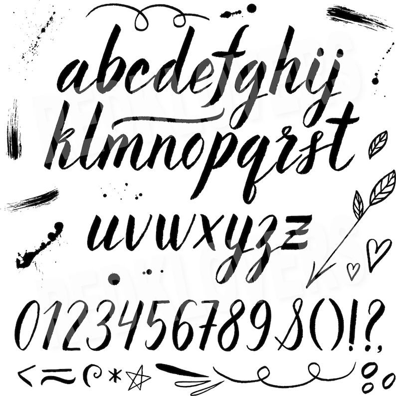 SVG Silhouette DXF Font Script Calligraphy Chalkboard Hand Drawn ...