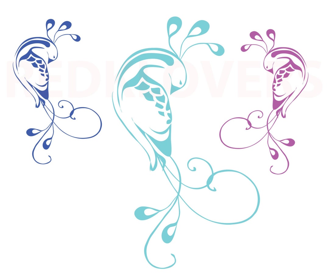 SVG DXF Silhouette, Cricket, Feather Peacock, Scrapbook, Applique ...