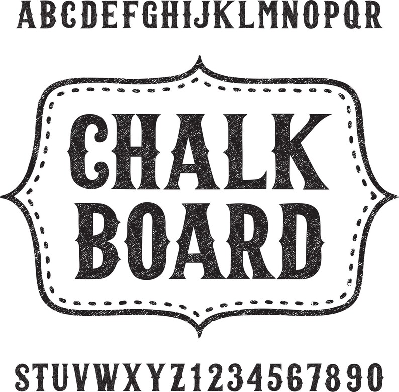 SVG DXF Chalk Board Font Vintage Retro Hipster Digital Download Files ...