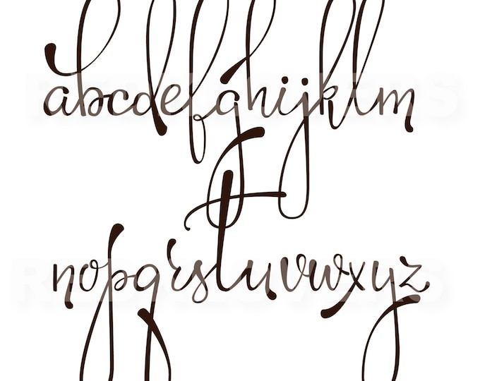 SVG Silhouette DXF Font Script Calligraphy Chalkboard Vector Alphabet ...