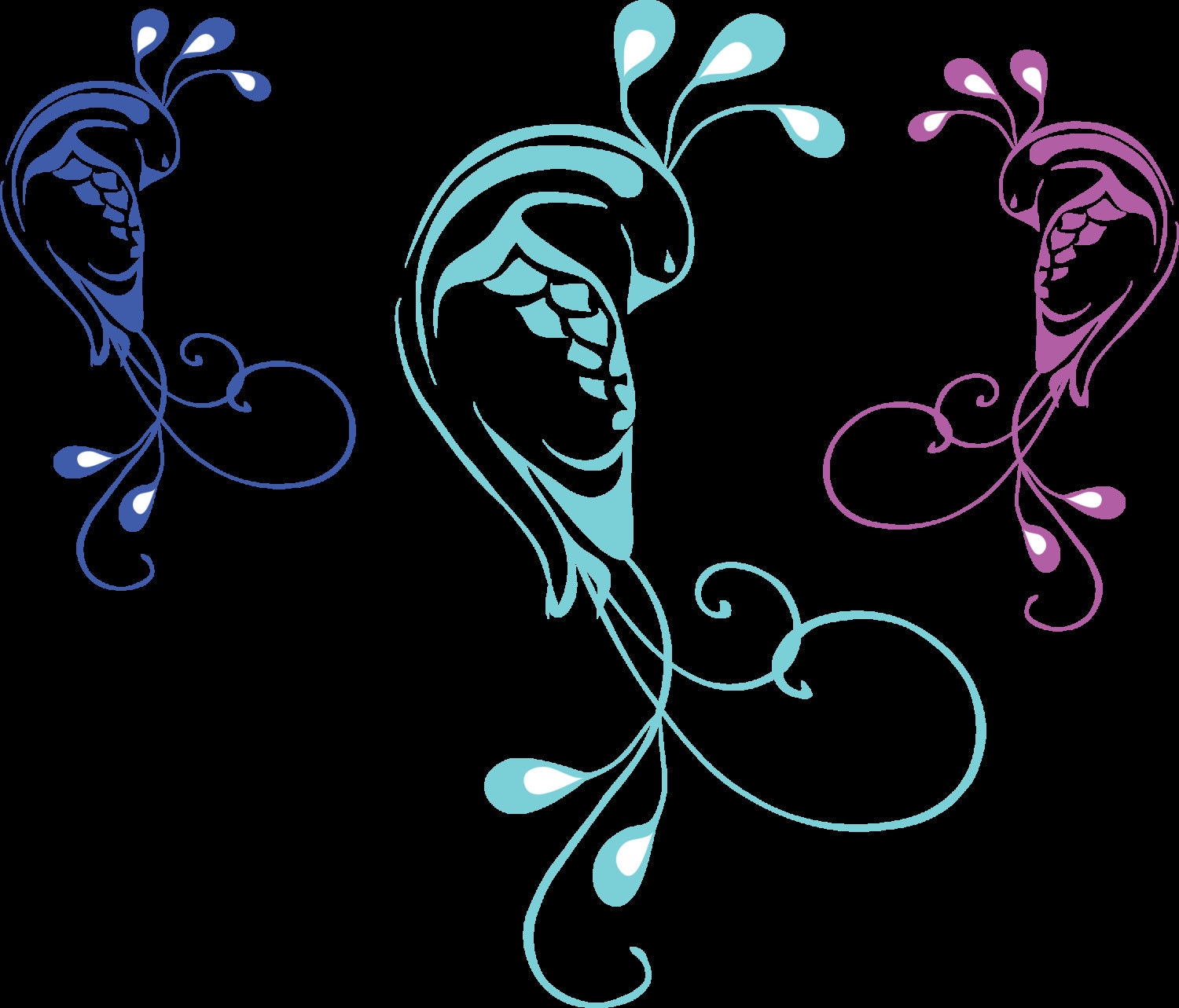 SVG DXF Silhouette, Cricket, Feather Peacock, Scrapbook, Applique ...