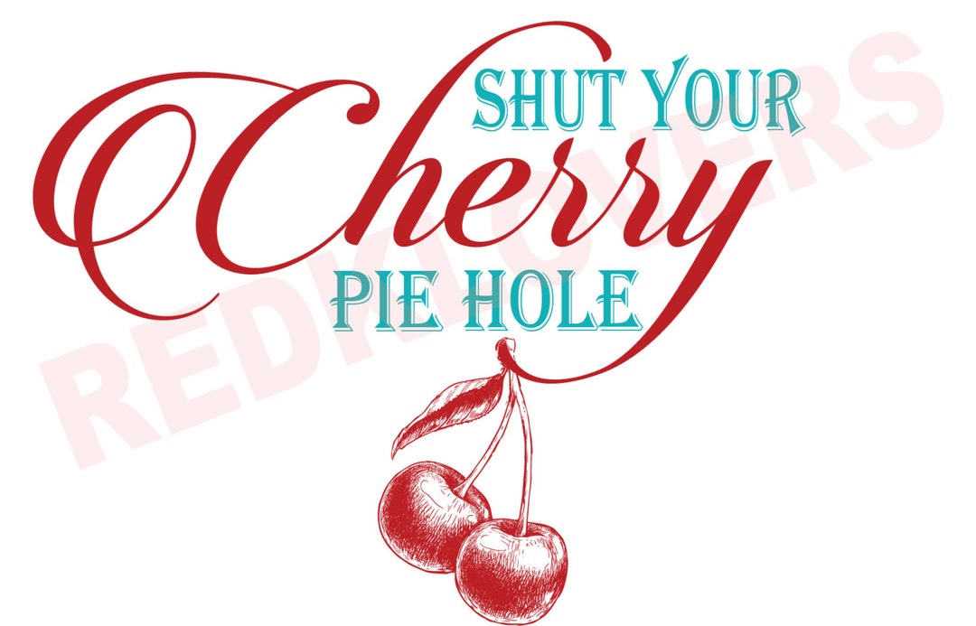 Cherries Funny Pie Font Retro Vintage SVG DXF Silhouette Cricket Follow ...