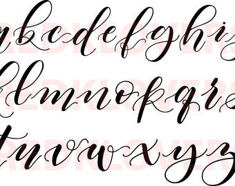 SVG DXF Silhouette Cricut Font Script Calligraphy Chalkboard Hand Drawn ...