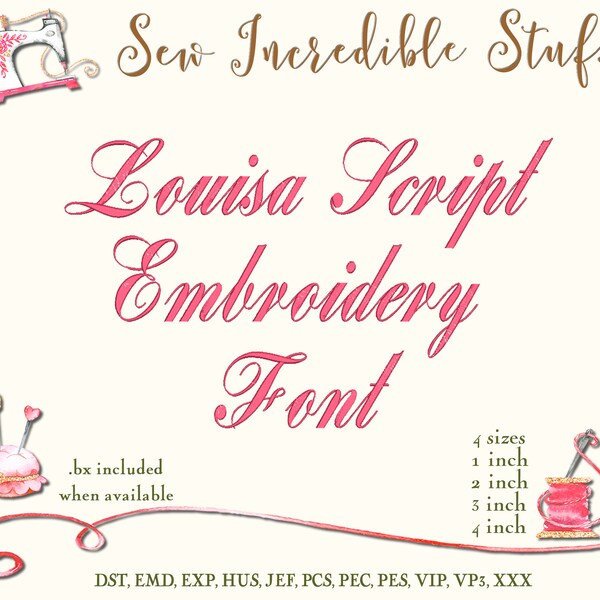 Script Embroidery Font - Etsy