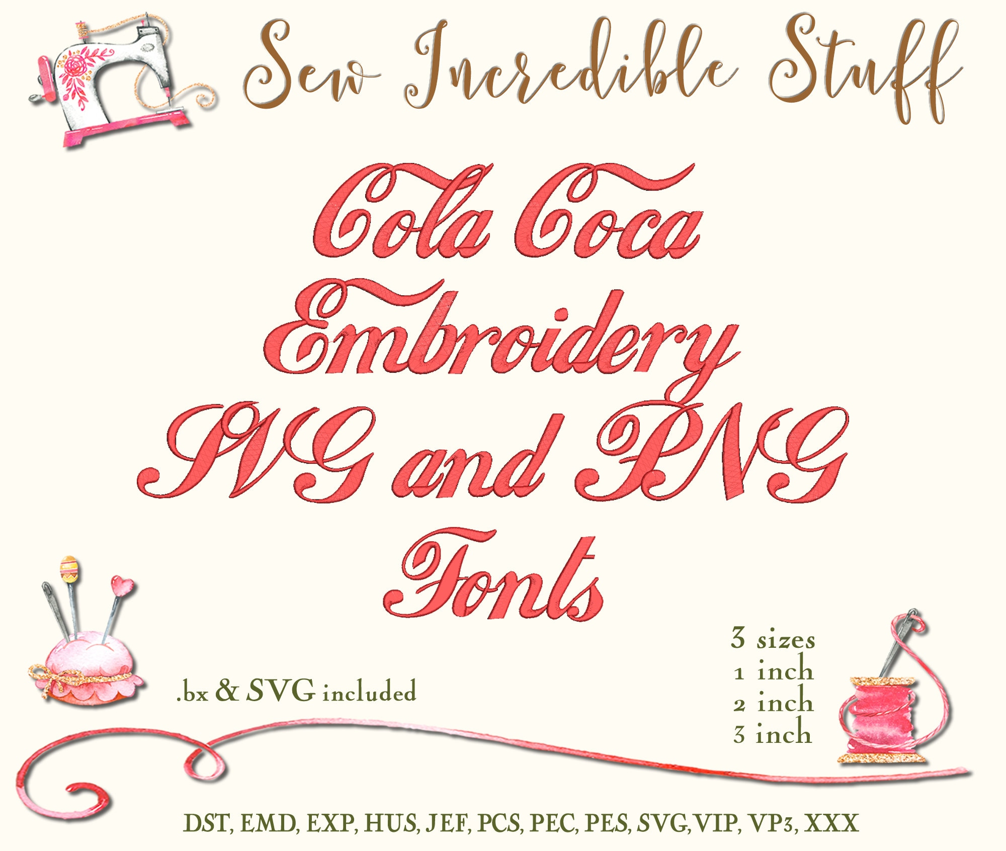 Coca Cola Embroidery Font