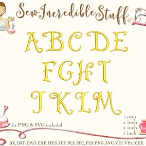 Tinker Bell Machine Embroidery, PNG and SVG Fonts 3 Sizes BX Font 11 ...