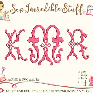 Imperator Monogram Machine Embroidery PNG and SVG Font, BX Font, Pes ...