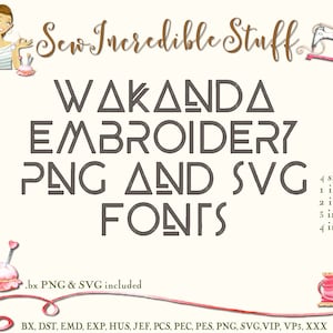 Black Panther Wakanda Forever Machine Embroidery PNG and SVG Fonts, 4 ...