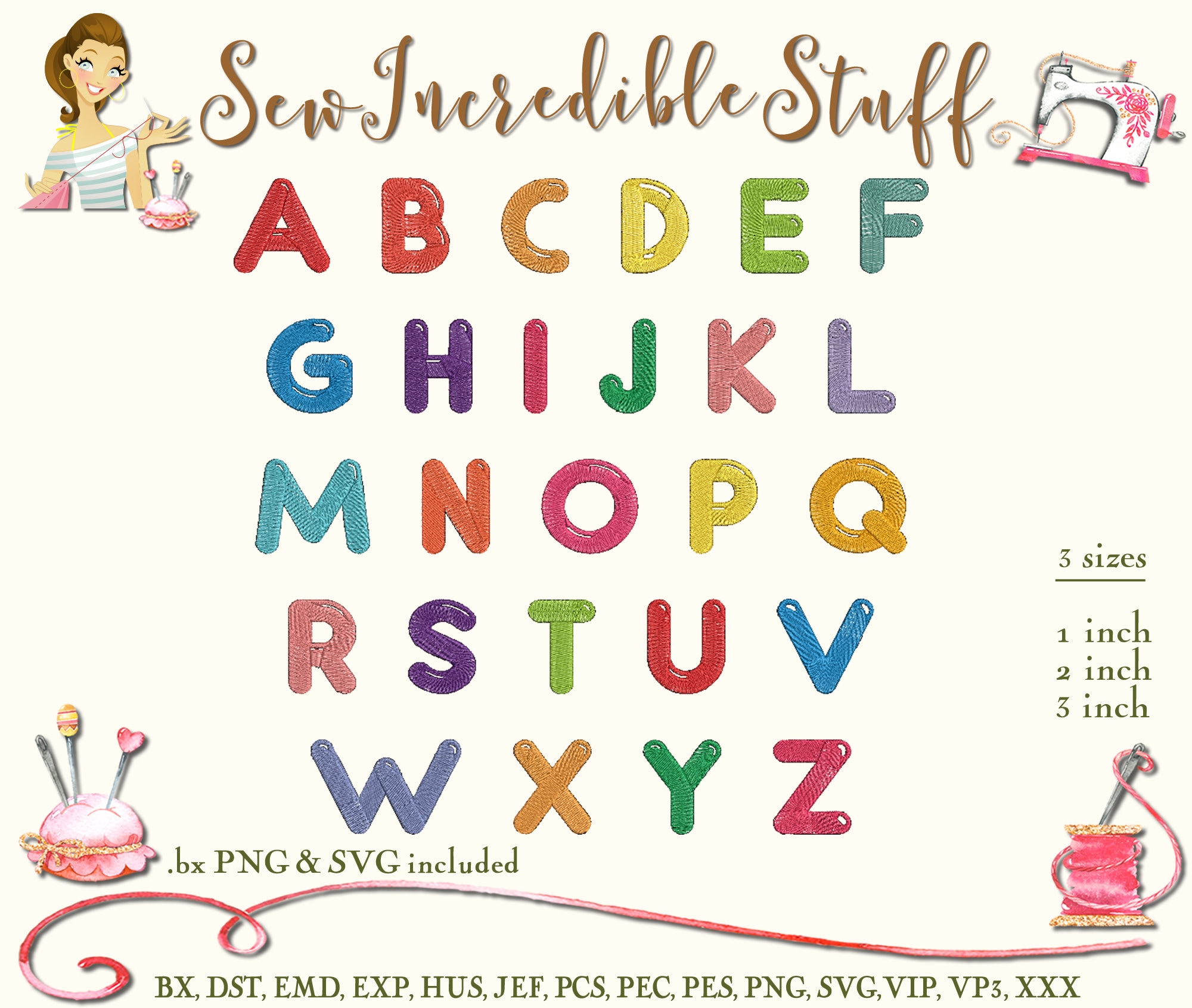 Cocomello Machine Embroidery PNG and SVG Font. 3 Sizes 2 - Etsy UK