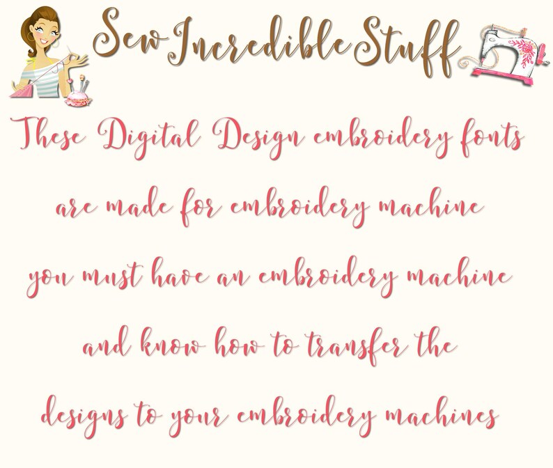 Small Size Machine Embroidery Font Collection - BX Fonts- 16 Fonts 1/4 ...