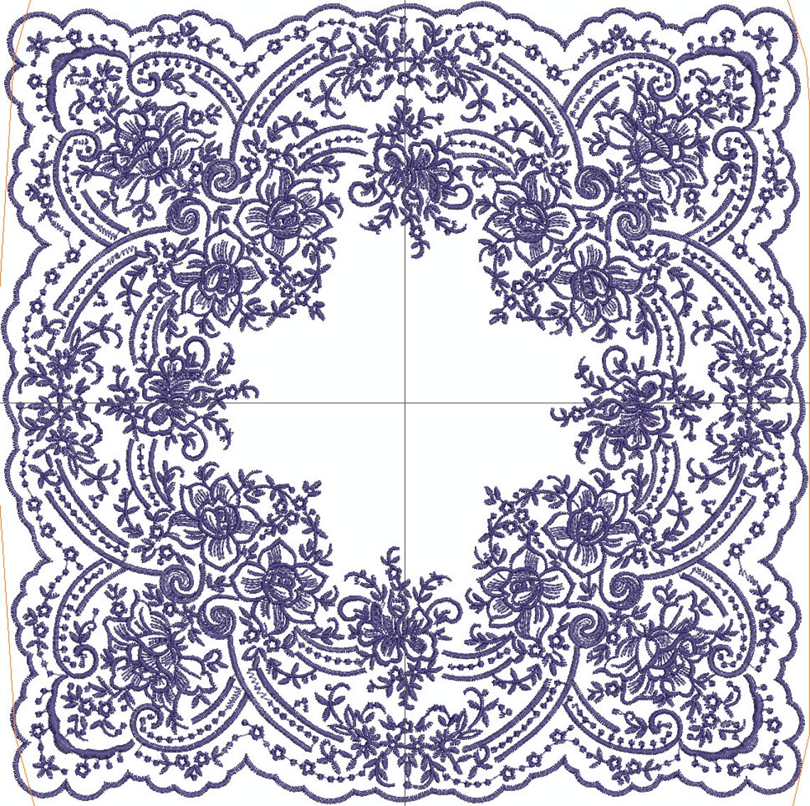 5 Heavily Embroidered Wedding Handkerchief Machine Embroidery Designs ...