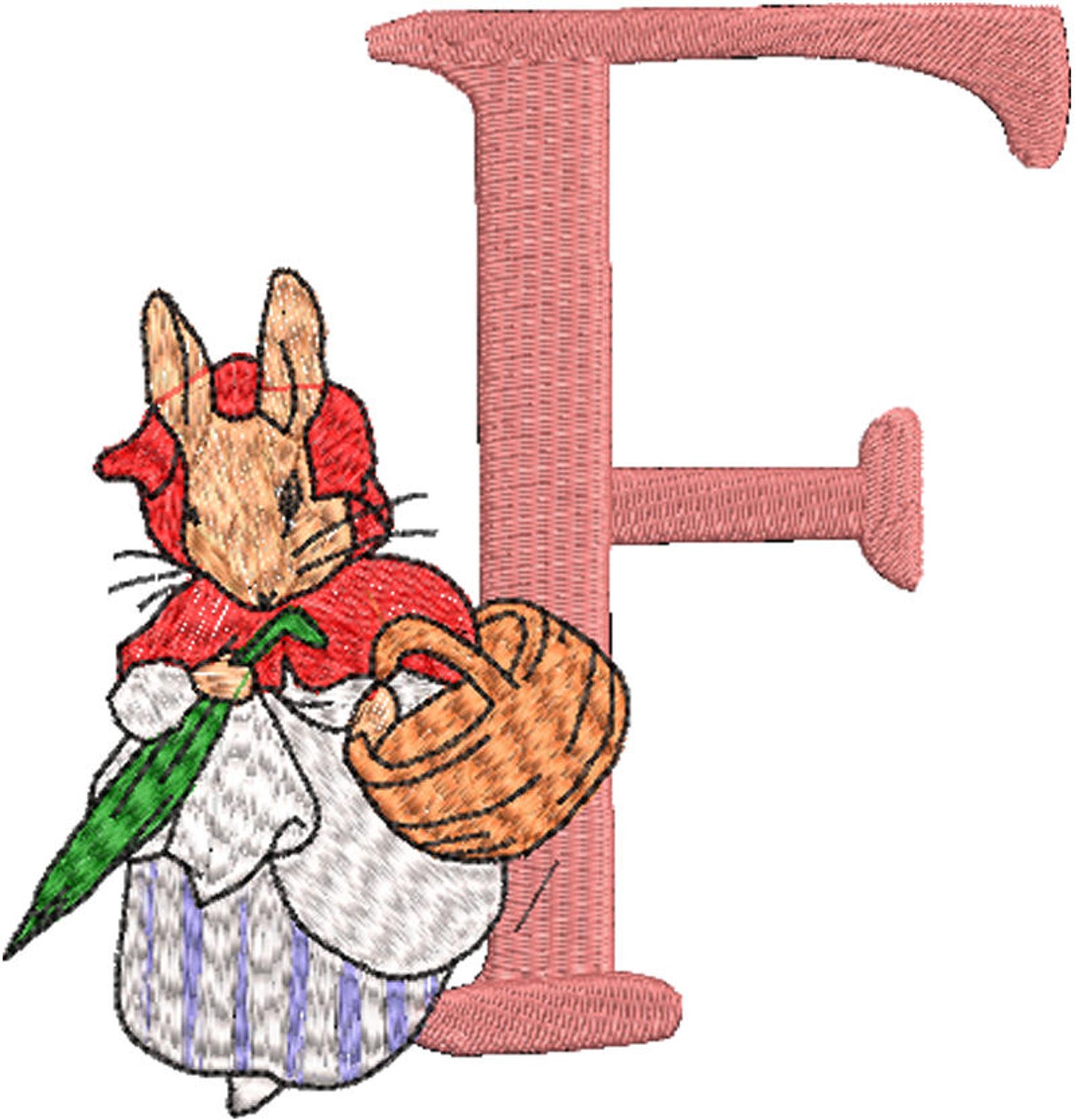 Peter Rabbit Alphabet Machine Embroidery Designs 2 sizes | Etsy