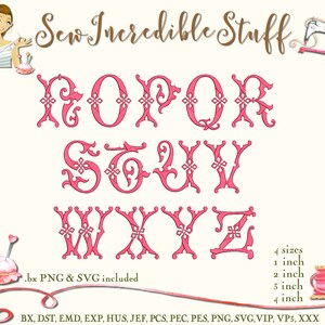 Imperator Monogram Machine Embroidery PNG and SVG Font, BX Font, Pes ...