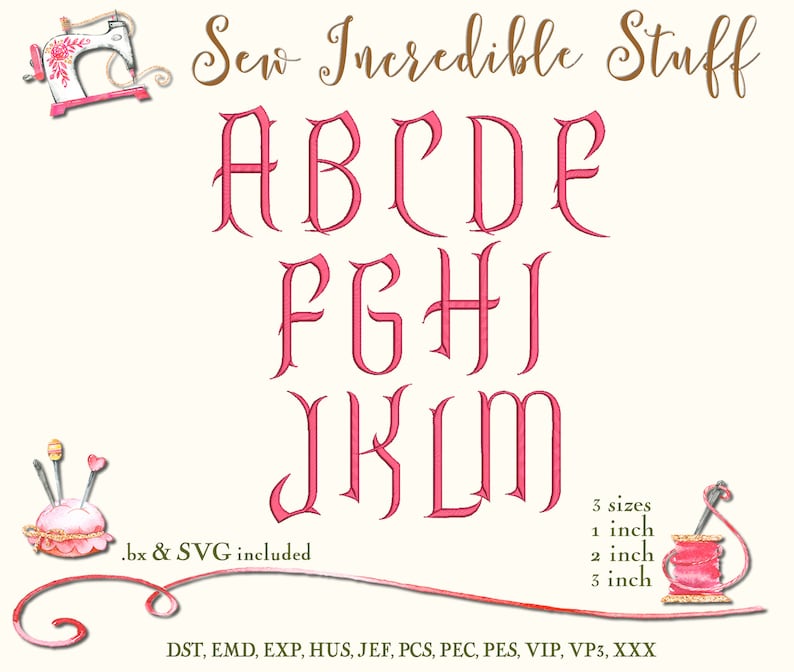 Charmed Television Show Machine Embroidery and SVG Fonts BX | Etsy