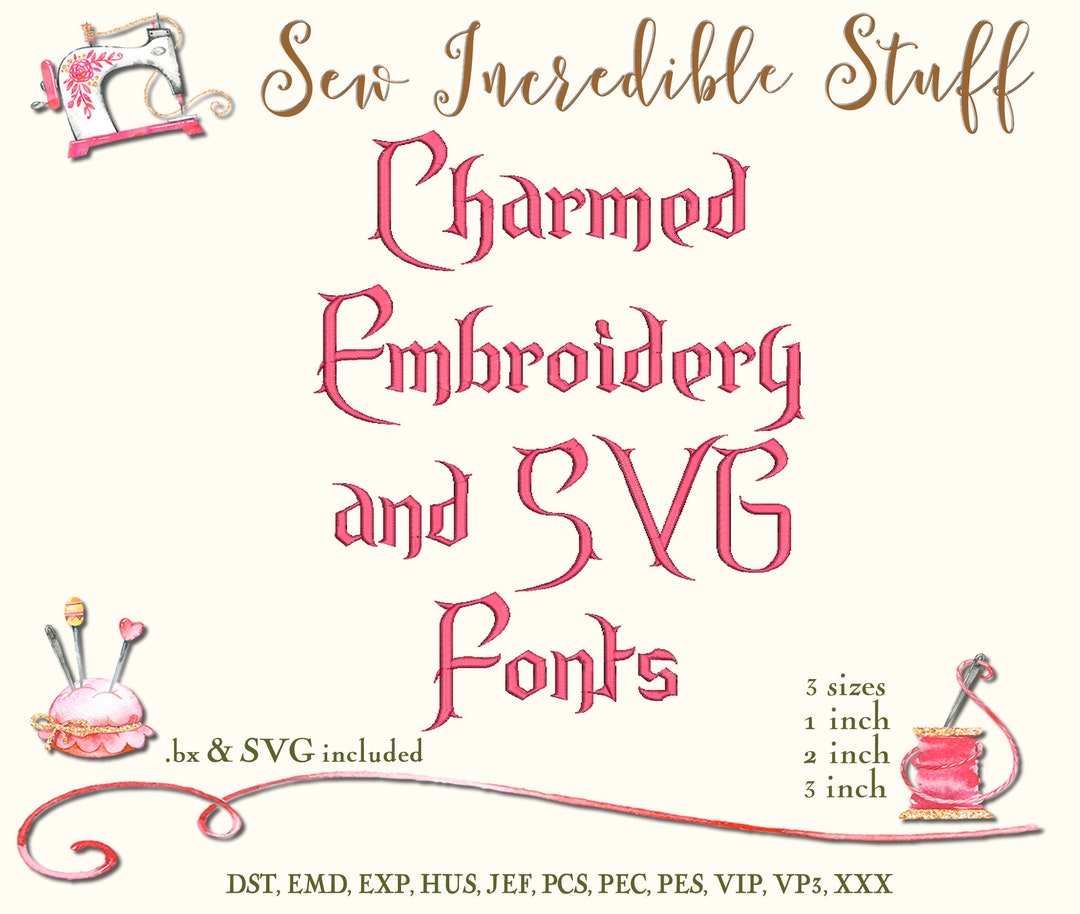 Charmed Television Show Machine Embroidery and SVG Fonts - BX Font ...