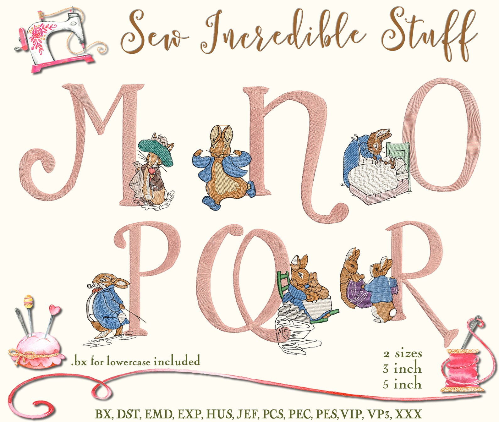 Peter Rabbit Alphabet Machine Embroidery Designs 2 Sizes | Etsy Australia