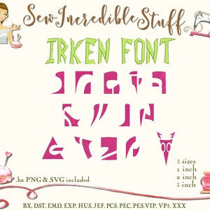 Invader Zim Machine Embroidery, PNG and SVG Font - BX Font - 2 Fonts ...