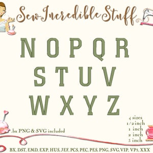 USMC Machine Embroidery, PNG and SVG Font., 4 Sizes - Bx Font - 11 ...