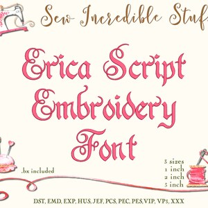 Beautiful Erica Script Machine Embroidery Font, BX Font, PES Font - Etsy