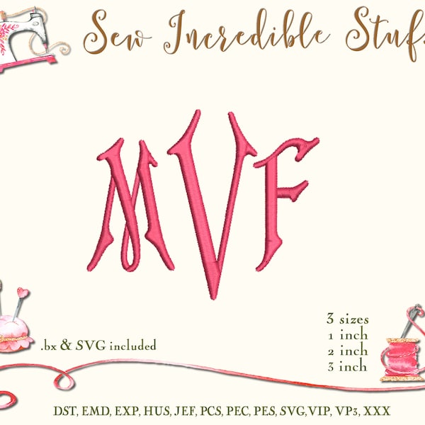 Machine Embroidery Monogram Designs - Etsy