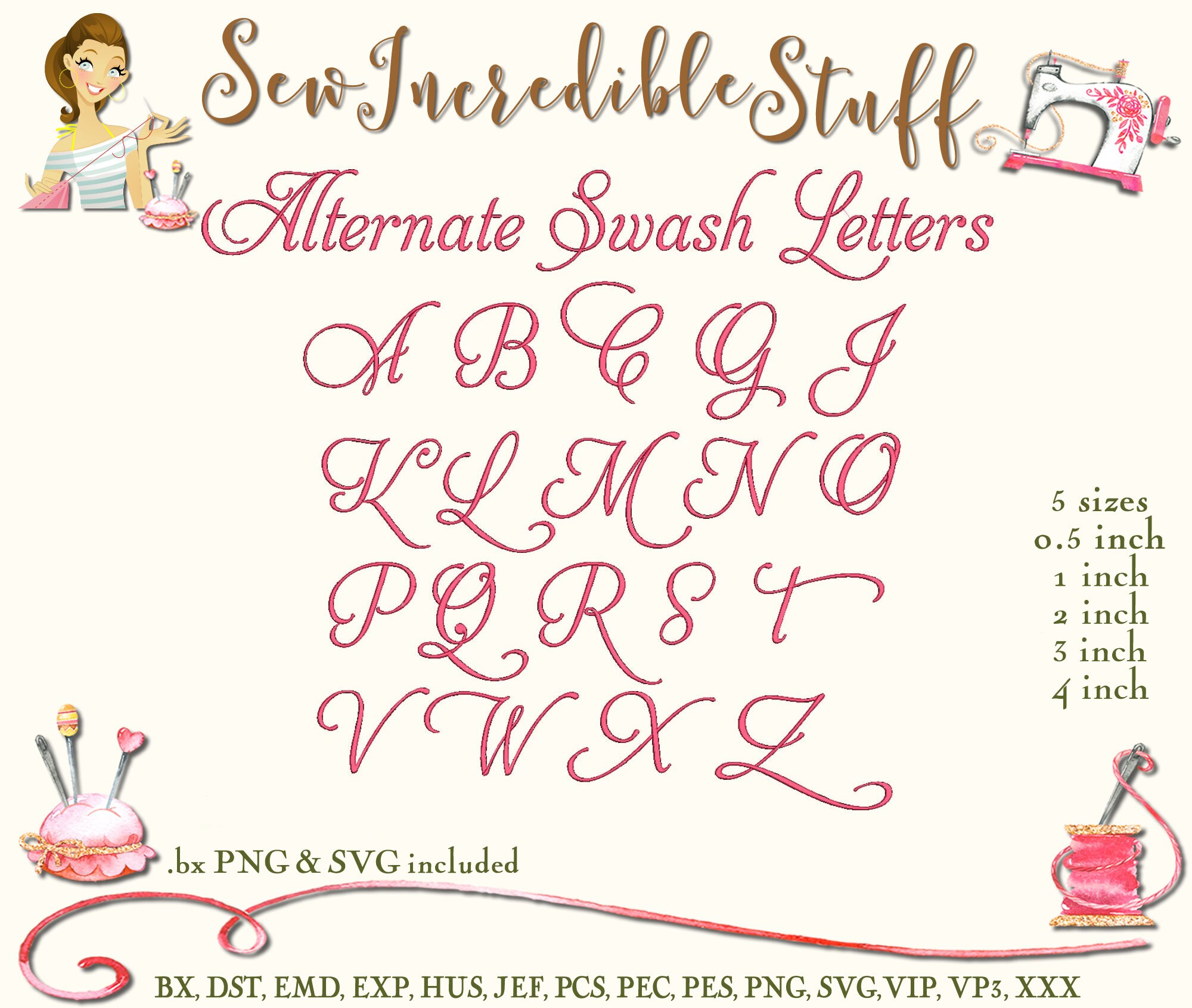 Beautiful Aphrodite Script Machine Embroidery, PNG and SVG Fonts ...