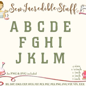 USMC Machine Embroidery, PNG and SVG Font., 4 Sizes - Bx Font - 11 ...