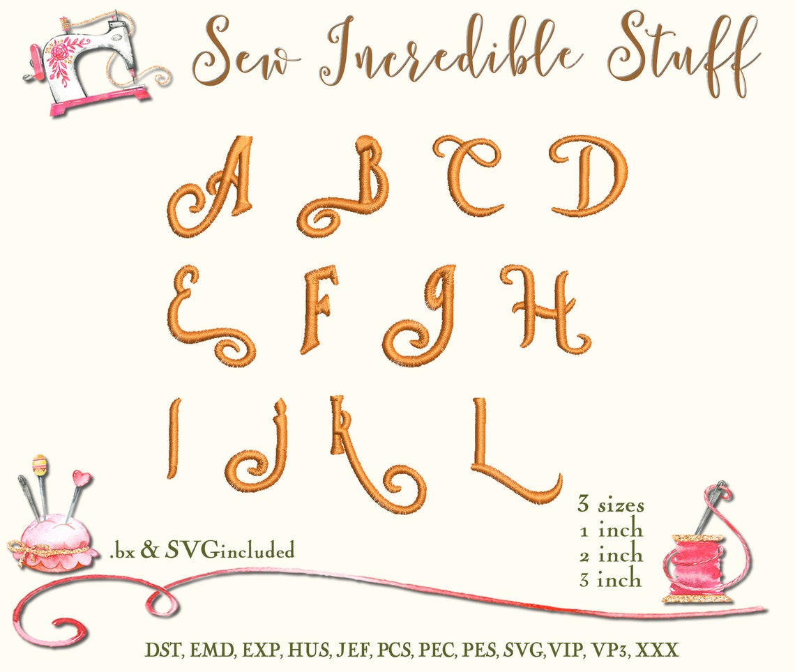 Tangled Machine Embroidery & SVG Fonts 3 Sizes BX Font - Etsy Singapore