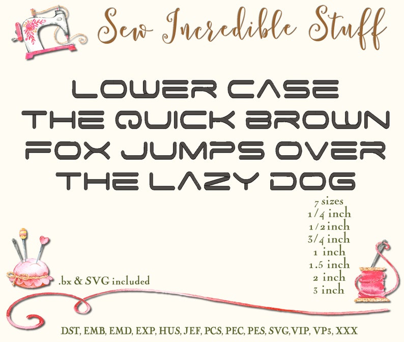 Space Age Machine Embroidery and SVG Fonts - 7 Sizes- BX Font - Pes ...