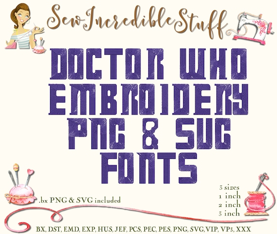 Dr. Who Machine Embroidery PNG and SVG Fonts BX Font Pes - Etsy