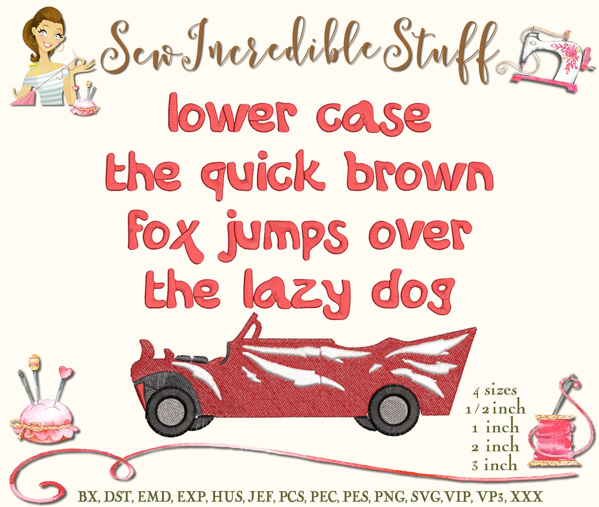 Grease Machine Embroidery PNG and SVG Fonts 4 Sizes BX - Etsy Canada