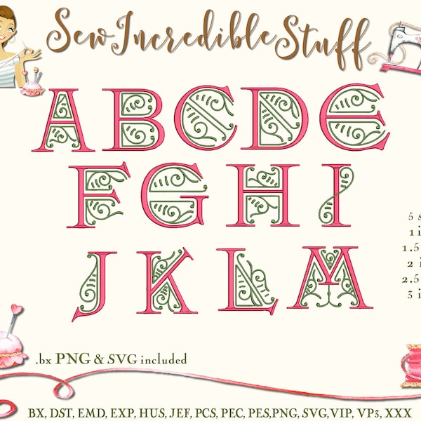 Machine Embroidery Monogram Designs - Etsy