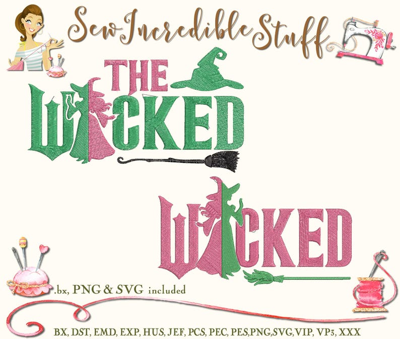 Wicked Machine Embroidery, PNG and SVG Font, 4 Sizes, - BX Fonts - 11 ...