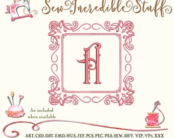 Single Initial Two Color Machine Embroidery Monogram Font in | Etsy