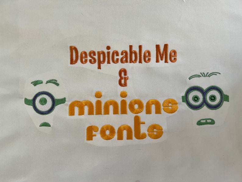 Despicable Me & Minions Machine Embroidery SVG and PNG Fonts - Etsy